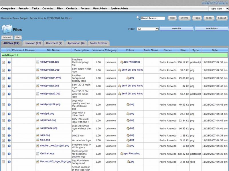 web2Project Open Source Projektmanagement System - Projektmanagement Freeware